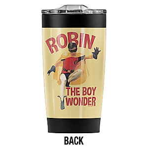 Batman Classic TV Series Robin Boy Wonder Stainless Steel Tumbler 20 oz Coffee Travel Mug/Cup, Vacuum Insulated & Double Wall with Leakproof Sliding Lid | Great for Hot Drinks and Cold Beverages