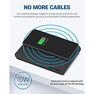 Omni Mobile 25600mah DC/USB-C PD/USB-A/Wireless Power Bank | Battery Backup for Laptops:MacBook/iPad/Dell XPS/Surface | Smart Devices:Nintendo Switch/GoPro | Resmed CPAP | Smartphones:iPhone/Samsung