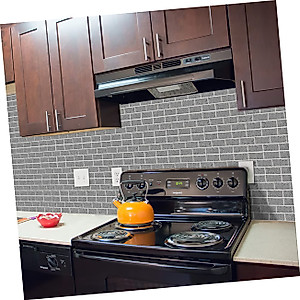 Homoyoyo 6pcs Stove Oil Proof Wall Sticker Kitchen Cabinet Decor Wedding Stickers Vinyl Floor Tile Stickers Oilproof Kitchen Backsplash Vinyl Wall Tiles Cupboard PVC Mural