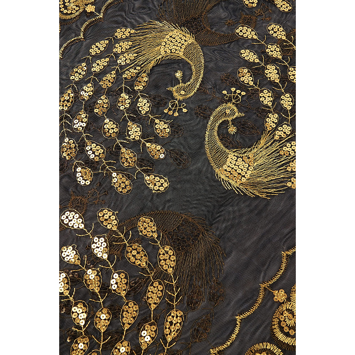 BABEYOND 1920s Sequined Peacock Shawl Wraps Fringed Evening Cape Wedding Bridal Shawl Scarf for Evening Dresses Party