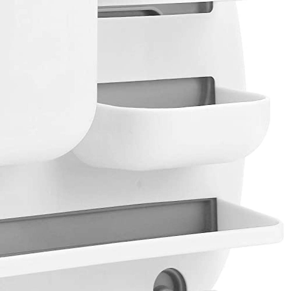 Wall Mount Shelf Accessories Organizer Self-Stick Bedside Storage Organizer for Earphone, Cell Phone Next to Bed & Table Dorm(White)