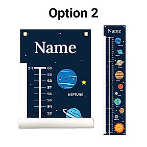 Personalized Kids Canvas Growth Chart, Height Chart, Growth Chart Banner, Planet
