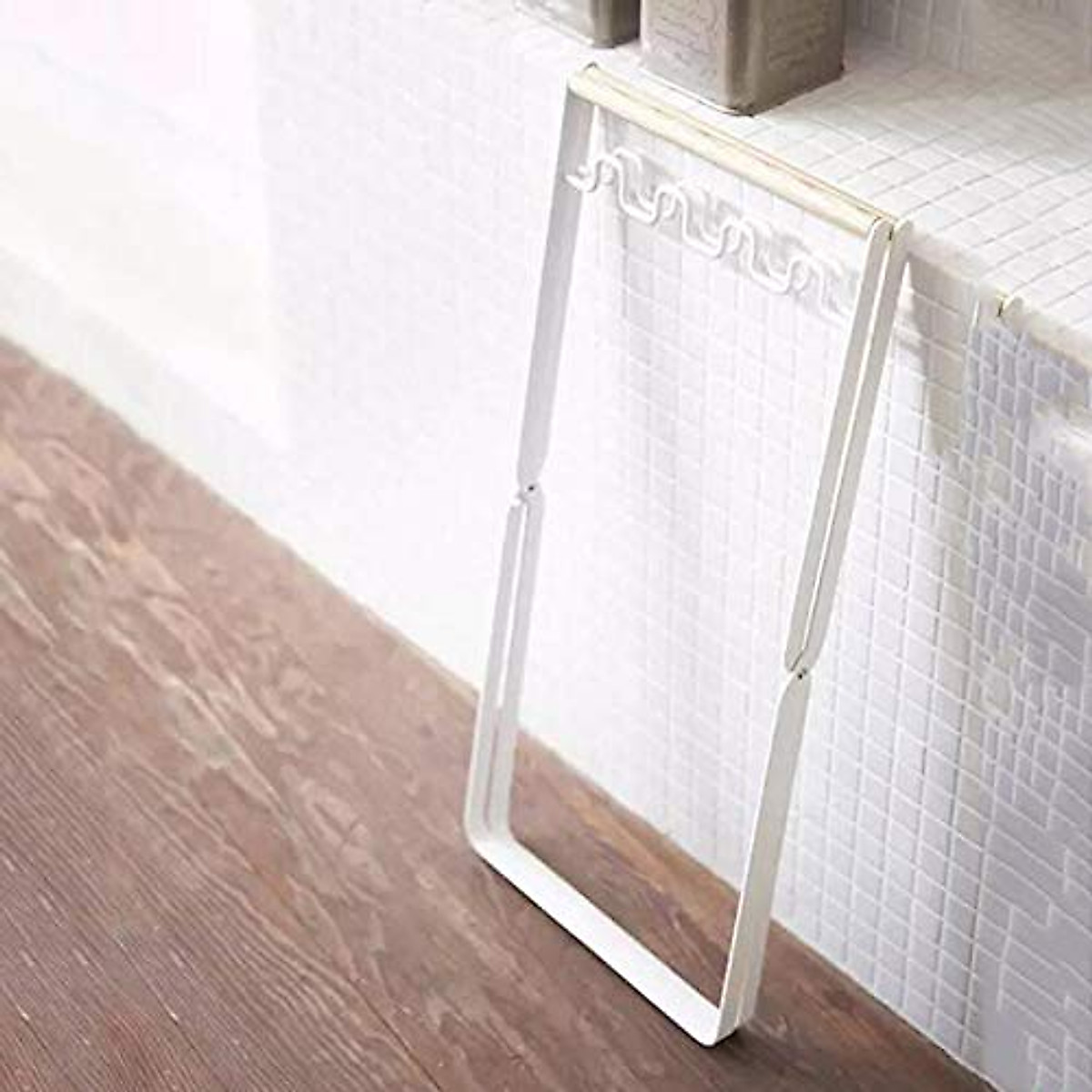 Kuinayouyi X-Type Folding Trash Stand Can Metal Trash Bag Box Holder Garbage Bag Rack Home Kitchen Storage RacksTowel Rag Dry Shelf