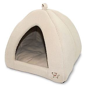 Pet Tent-Soft Bed for Dog and Cat by Best Pet Supplies - Beige Corduroy, 19" x 19" x H:19"