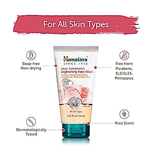 Himalaya Clean Complexion Brightening Face Wash for Clear & Glowing Skin and More Even Skin Tone 5.07 oz