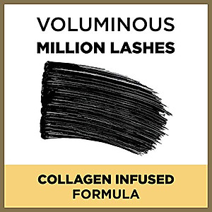 L’Oreal Paris Makeup Voluminous Million Lashes Mascara, Volumizing Collagen Infused Eye Makeup, Amplifying Mascara Brush, Washable, Black Brown, 0.3 Fl Oz., 1 Count