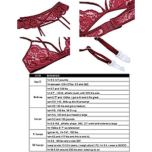 Avidlove Sexy Lingerie for Women Lingerie Set with Garter Belts Lace Teddy Babydoll Bodysuit Nightwear Outfit (XX-Large, Dark Red)
