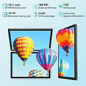 Headwolf Android 12 Tablet 2 in 1 10 Inch Tablet with Keyboard, 12GB+128GB Octa Core Android Tablet with Case Mouse Stylus, 7700mAh Battery, 16MP Camera, WiFi, Bluetooth 5.0, GPS (Blue)