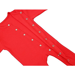 KISBINI Baby Footed Pajamas with Mitten Cuffs Unisex Cotton Snap-up Romper Jumpsuit Sleep and Play 0-12 Months Footies