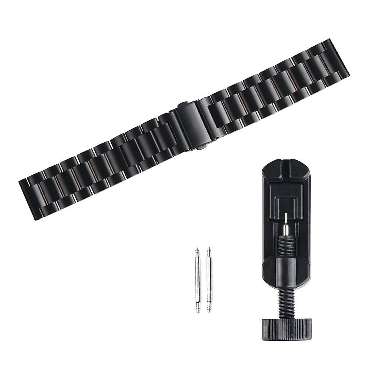 200Pcs Blueshaw Compatible for Movado 2.0 Smartwatch Band, Quick Release Stainless Steel Metal Replacement Straps for Movado Connect 2.0 Smartwatch 40mm (Black)