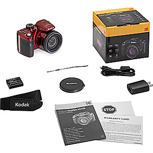 Kodak PIXPRO AZ425 Digital Camera + Camera Case + 128GB Memory Card (Red)