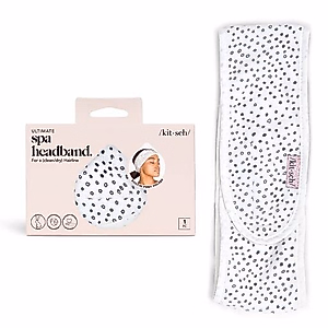 Kitsch Spa Headband - Microfiber Makeup Headband for Washing Face | Multi Functional Skincare Headbands | Facial Headband & Hair Band | Face Wash Headbands for Women Makeup (Micro Dot)