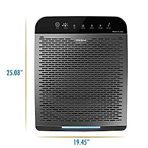 Whirlpool WPPRO2000M Whispure True Hepa Air Purifier, Activated Carbon, 508 Sq ft, Smart Auto Mode, Ideal For Allergies, Odors, Pet Dander, Mold, Smoke, Wildfire, Germs - Silver