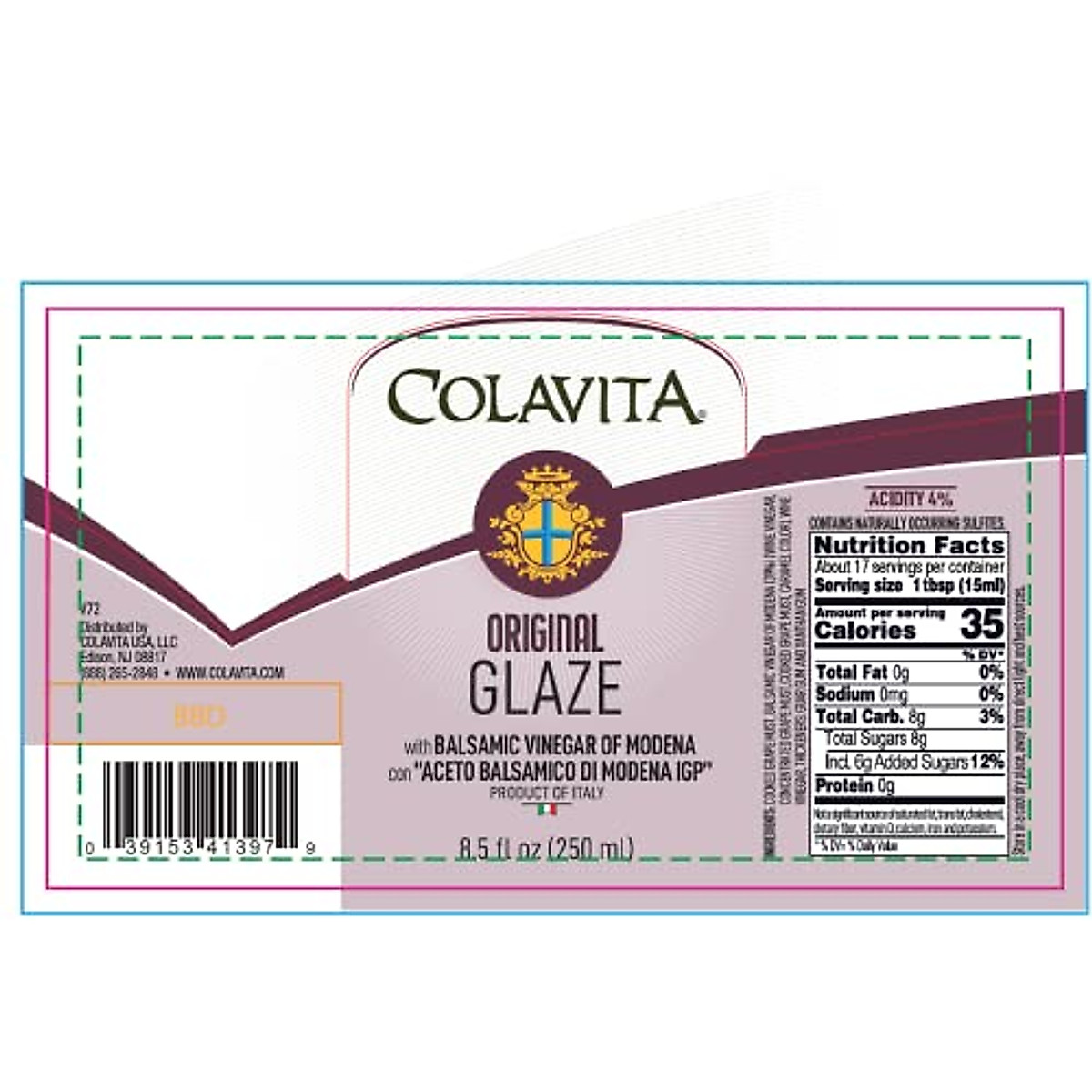 Colavita Balsamic Glaze - Italian Import Squeeze Bottle, Perfect for Enhancing Flavors, 8.5 Fl Oz (Pack of 1)