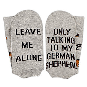TSOTMO German Shepherd Dog Pet Lover Socks Leave Me Alone Only Talking To My German Shepherd Today Socks Gift for Dog Lover (Shepherd)