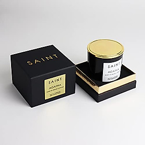 SAINT Agatha Scented Candle with Prayer, Prayer Coin, and Holy Oil, Saint of Breast Cancer, Soy Coconut Aromatherapy Candle with 50 Hour Burn Time