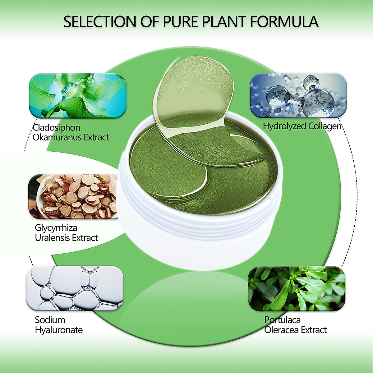 DELISOUL Collagen Under Eye Patches,Seaweed Eye Mask,Under Eye Pad For Dark Circles And Puffiness,Eye Gel Treatment Masks for Puffy Eyes,Under Eye Bags,Anti Wrinkle,Improve and Firm Eye Skin