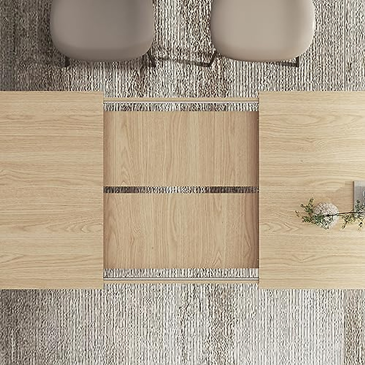 Fingertip WD Extendable Dining Table for 6-10 person, Wooden Dining Room Table, Modern Extendable Table for Gatherings, Meeting for Small Kitchens, Dining Office Areas(Natural)