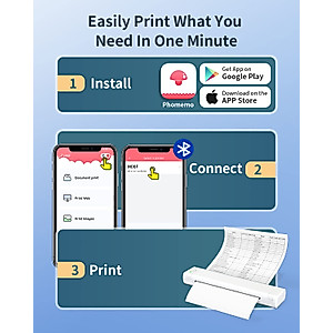 Odaro M08F Portable Wireless Letter Printer for Travel, Bluetooth Thermal Inkless Small Printer, Support 8.5" X 11" Letter Size Thermal Paper, Work with Laptop Phone and Pad - White