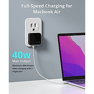 Nekmit Dual Port USB C Wall Charger, 40W PD Fast Charging USB C Wall Plug Adapter, Flat Thin Slim Charger Block for iPhone 14/14 Pro/14 Pro Max, Galaxy, MacBook Air, iPad, AirPods and More