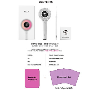 Twice Candybong Infinity Ver3. Official Lightstick - for Contert (+ Seller's Extra Photocards and Stickers Set)