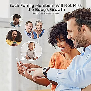 BOIFUN 5" Baby Monitor, 1080p WiFi Baby Monitor Via Android/iOS App Control, Video Record & Playback, Temp & Humidity Sensor, Night Vision, 2-Way Talk, Motion & Sound Detection, with Wall Mount Base