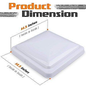 Camp'N 14" Universal RV, Trailer, Camper, Motorhome Roof Vent Cover - Vent Lid Replacement (White 1 Pack)