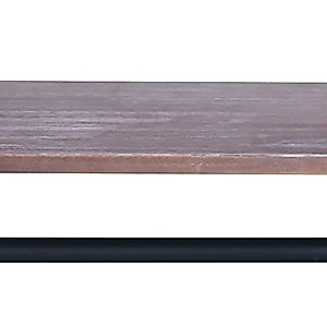 TFCFL 2 Tier Wall-Mounted Industrial Wood Shelving, Rustic Metal Floating Shelves Real Wood Book Shelves Wall Shelf Unit Bookshelf Hanging Wall Shelves for Farmhouse Kitchen Bar, 24x9.89x30.9inch