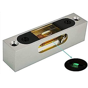 umei High Precision Aluminum level alloy with luminous horizontal bubble, horizontal position can be seen on 3 sides, 90x25x21mm（With magnet）