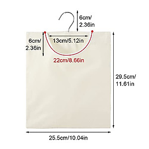 Canvas Clothespin Bag, Durable Reusable Oxford Cloth Portable Hanging Storage Hook for Hanging and Effortlessly Sliding on The Clothesline with a Large Opening (Beige)