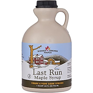 Hidden Springs Maple Very Dark Quart 100% Pure Maple Syrup USA/CAN, BPA-free Jug