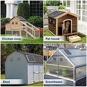 Neijiaer Solar Powered Fan, 18W Solar Fans with 10FT/3m Cable and Adjustable Switch for Outside, Waterproof Solar Fan for Chicken Coop, Greenhouse, Pet House, Shed