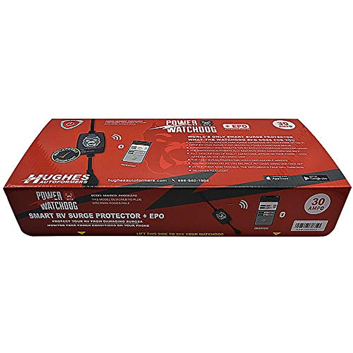 Power Watchdog PWD30EPO, Bluetooth Surge Protector with Auto Shutoff, 30 Amp, Portable