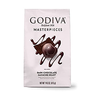 Godiva Chocolatier Masterpieces Dark Chocolate Ganache Hearts Gift Box, Set of 4