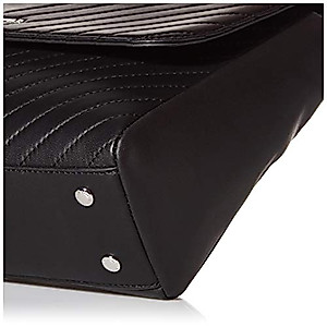 Karl Lagerfeld Paris womens Charlotte Top Handle Satchel Bag, Black/Silver, One Size US