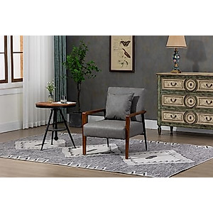 Wycian Counter Height Chairs, Dining Chair Seat Pu Leather Grey with Removable Cushion Seat Height 15.7" for Living Room Bedroom Dining Rooms Garden 1PC