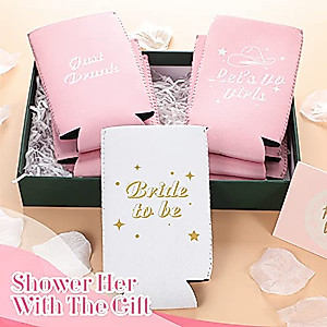 Youyole 12 Pcs Disco Bachelorette Party Can Sleeves Let's Go Girl Beverage Cowgirl Coolers Bride Insulated Beer Cooler for Bridal Shower Supplies Favors Decorations, 5.12 x 3.54 inches