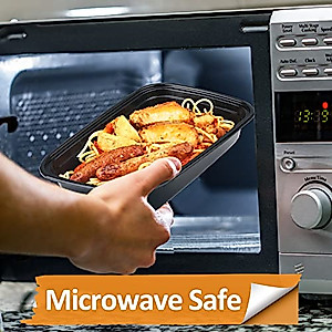 Eupako 55 Sets 28 oz Meal Prep Container Reusable - Plastic-Food-Storage-Containers-with-Lids, Disposable To Go Containers, Portion Control - Microwave, Dishwasher, Freezer Safe (1 Compartment)