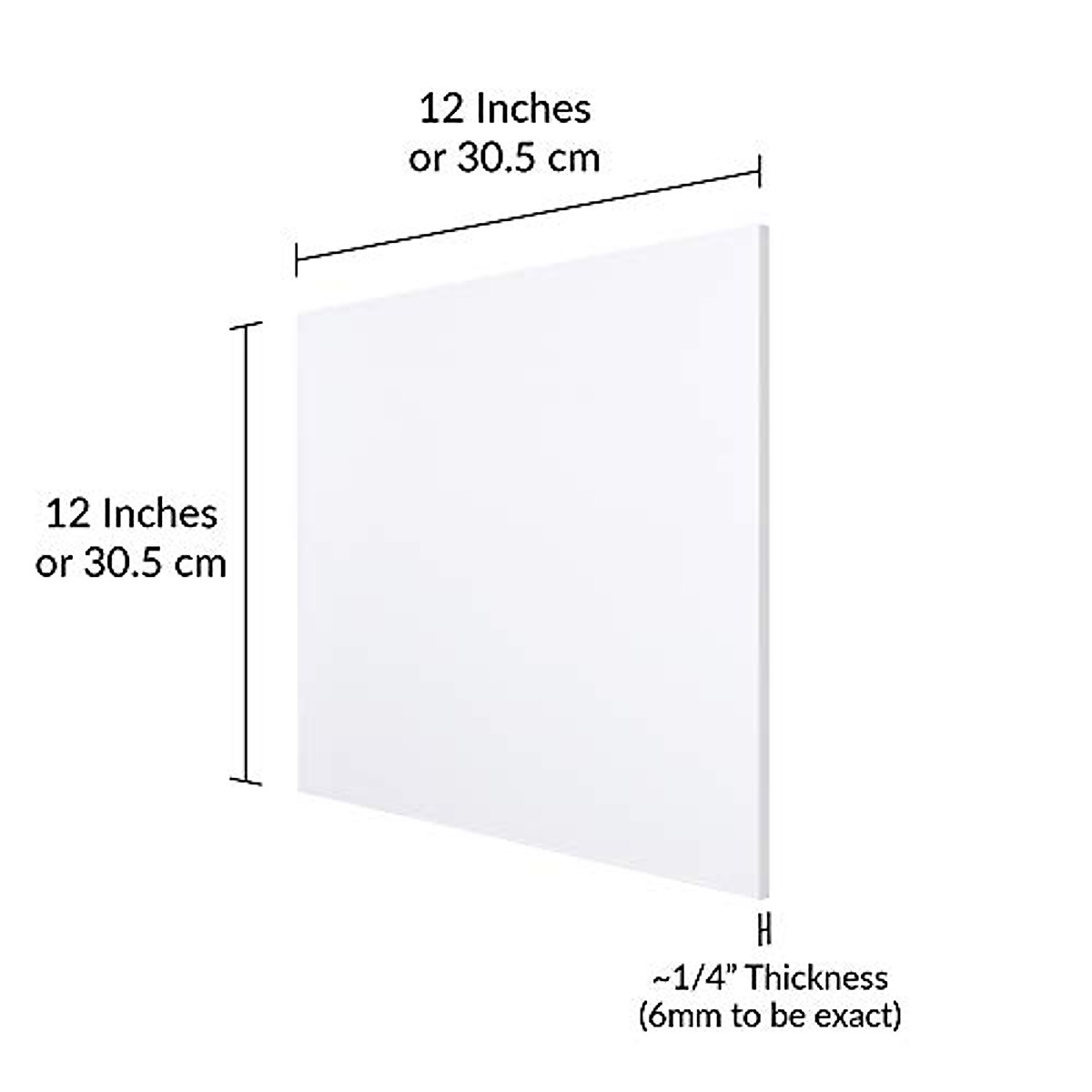 SimbaLux Acrylic Sheet Clear Cast Plexiglass 12” x 12” Square Panel 1/4” Thick (6mm) Transparent Plastic Plexi Glass Board with Protective Paper for Signs, DIY Display Projects, Craft, Easy to Cut