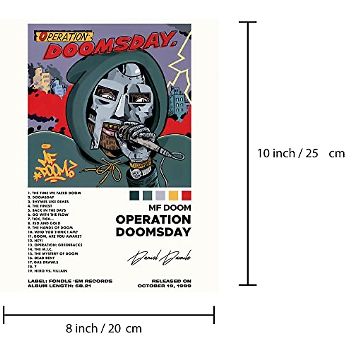 INGVY Mf Doom Operation Doomsday Poster Canvas Art Wall Picture Print Modern Family Decor 8x12inch(20x25cm)