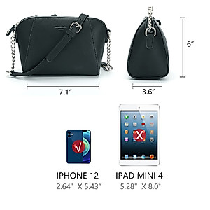 David Jones Women Small Cell Phone Purses Crossbody Bag, Girls Trendy Lightweight Faux Leather Shoulder handbags, Cute Waterproof Mini Black Purse