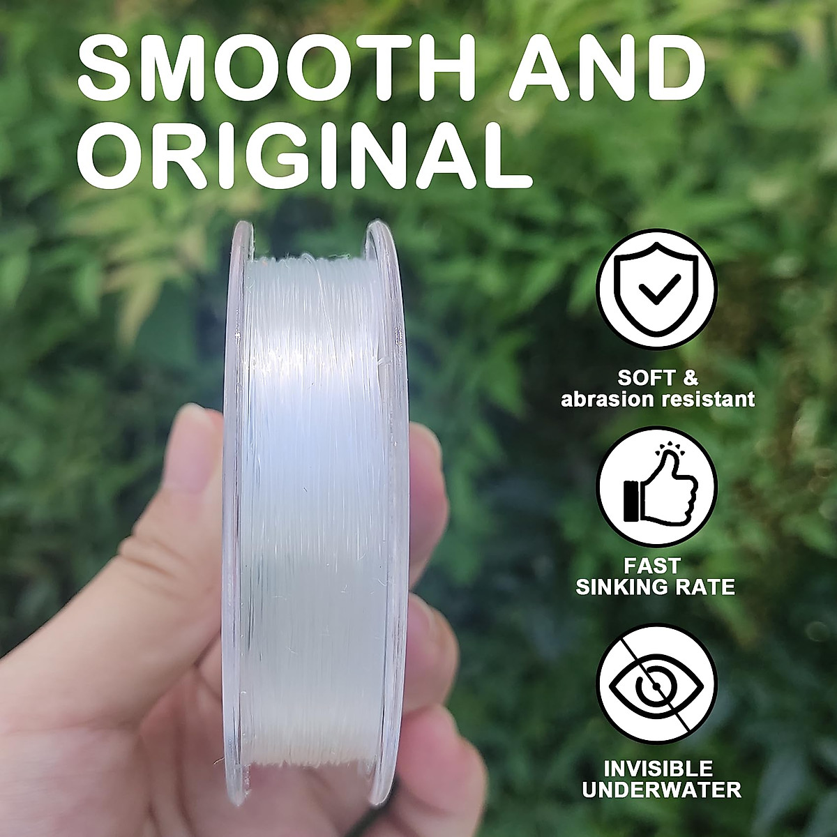 Aventik Pure Clear Fluorocarbon Fishing line Fishing Tippet Leader Line Sinking Fast Ultra-Low Visibility High Abrasion Resistance for Saltwater Freshwater Clear 6/8/10/15/20/25LB(20LB(9.1KG)-30Yards)