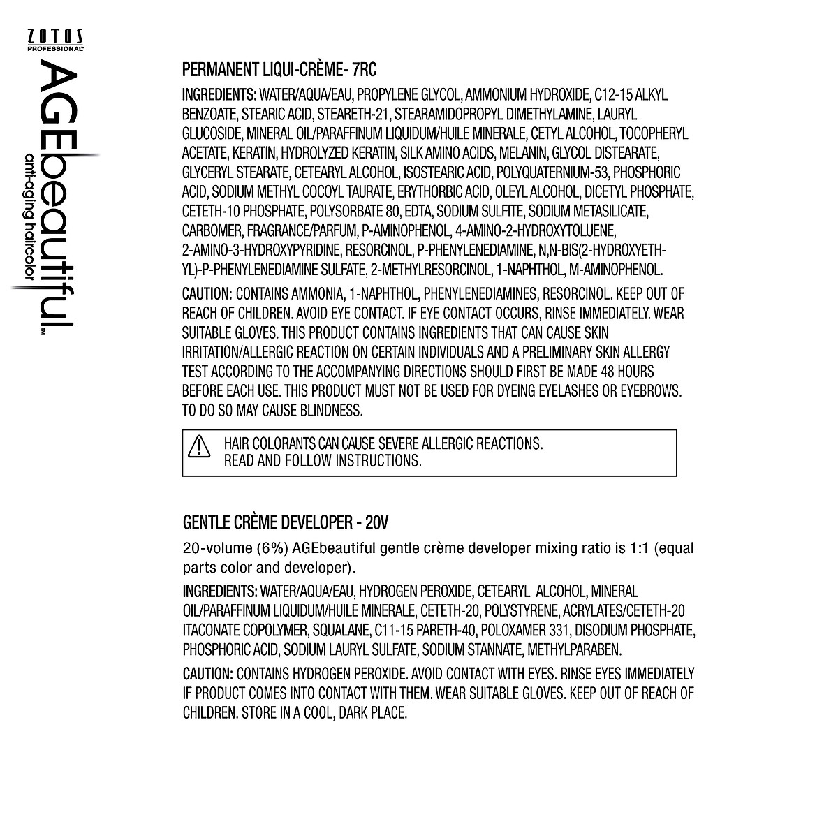 AGE beautiful Permanent Hair Color Dye Liqui Creme | 100% Gray Coverage | Anti-Aging Haircolor | Biotin for Thicker, Fuller Hair | Professional Salon Coloring | 7RC Dark Strawberry Blonde