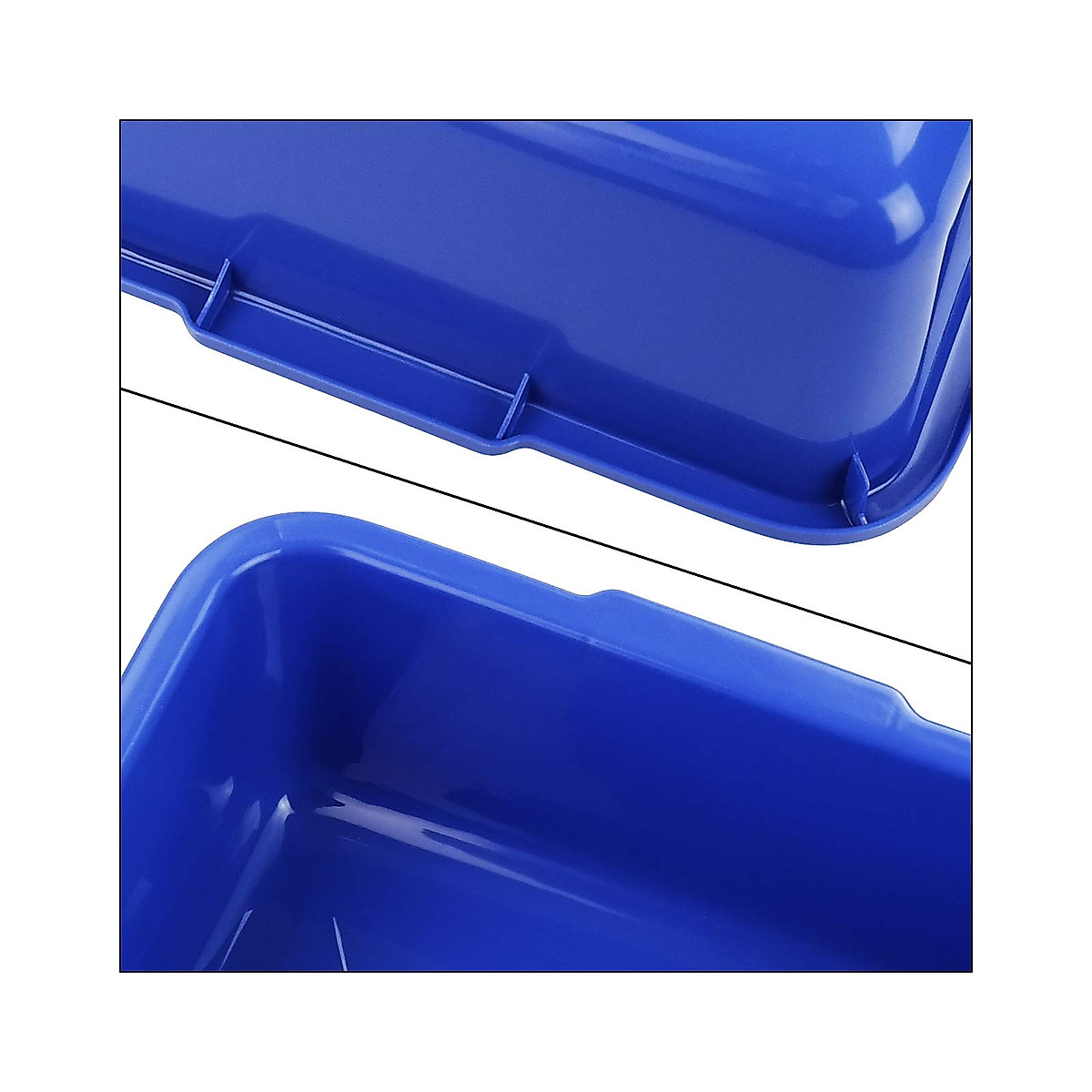 Obstnny 8 L Small Commercial Bus Box, Plastic Wash Tub Basin, 5 Packs, Navy Blue