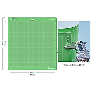 Cutdoing Standardgrip Cutting Mat for Cricut Maker 3/Maker/Explore 3/Air 2/Air/One(12x12 Inch, 3 Pack)-Durable Green Cutting Mats for Crafts