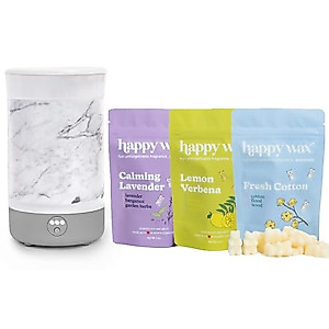 Happy Wax Marble Signature Warmer and Wax Melts Kit (Fresh)