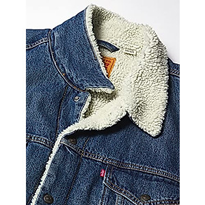 Levi's Men's Sherpa Trucker Jacket, Television - Medium Indigo, Large