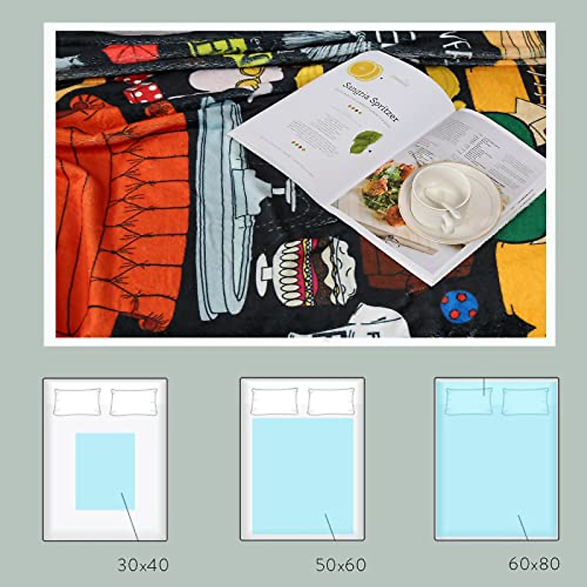 Throw Blanket Fleece Blanket Gifts Super Soft Cozy Blanket for Bed Sofa Couch 50"x 40"