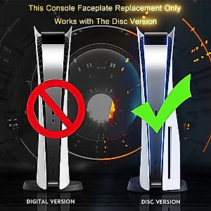 SIKEMAY PS5 Cover Plates for Playstation 5 Console Disc Edition, PS5 Accessories Face plates Side Shell with Cooling Fan Vents, Hard Shockproof Protective Custom Dust Skin Covers Case (Plating Silver)