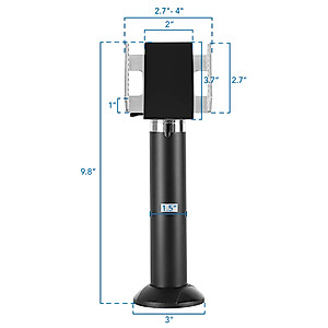 Mount-It! Universal Credit Card POS Terminal Stand for VeriFone Ingenico First Data Card Readers | Adjustable Clamp Width with Tilt, Swivel | Adhesive or Bolt Down Installation